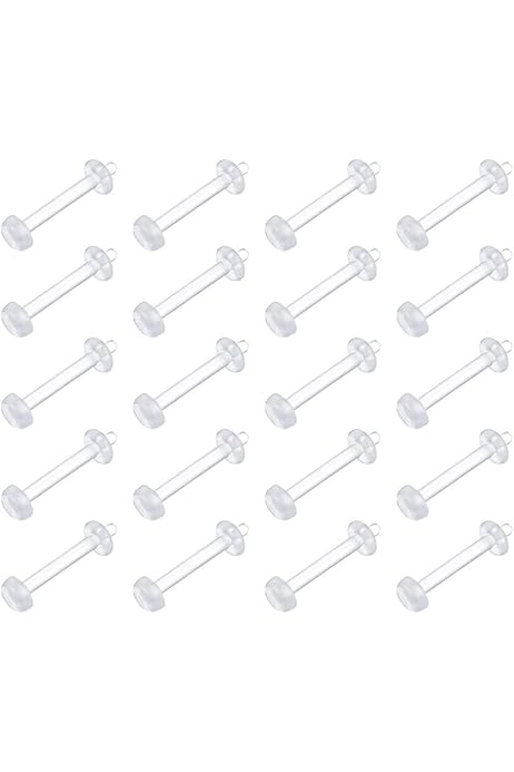 Ring Spacer 20-Pack Clear Bioflex Septum Retainers - 14G/16G Flexible U ...
