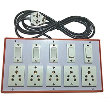 Buy R K ELECTRICALS Spike Guard Modular Board with 5 A Orpat Switches ...