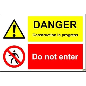 Danger High Pressure water jetting in progress sign - Self adhesive ...