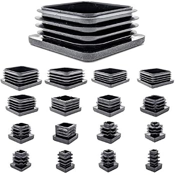 25 Pack Square Tube Inserts 25mm x 25mm, Black, Box Section Caps, Tube ...