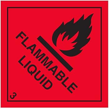 Hazard Diamond Label Sticker - Class 3 Flammable Liquid Sign: Amazon.co ...