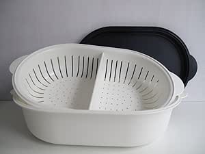 TUPPERWARE Küchenhelfer Sieb Super Servierstar 4,0 L schwarz-weiß ...