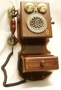 Wall Mounted Phone. Wooden Old Fashioned Working: Amazon.co.uk: Electronics