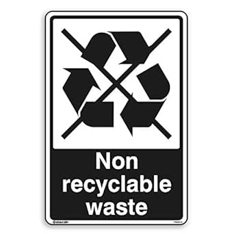 Non Recycling Waste - Recycling Sign - Self Adhesive Sticker (A3-297mm ...