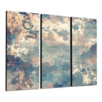 Amazon.de: Texture grau blau braun beige 3x40x90cm dreiteiliges Wandbild auf Leinwand und Keilrahmen