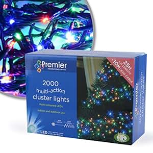 Multi Action Christmas LED Cluster Lights - 2000 LEDs - Multi-Coloured ...