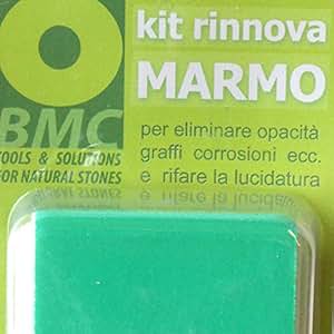 RINNOVA MARMO kit per eliminare opacità, graffi, corrosioni, incrostazioni e rifare la ...