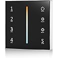 Black 4 Zone 2.4GHz RF Wireless Wall Mounted Touch Glass Panel Remote ...