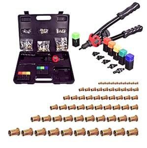Hand Rivet Gun Threaded Riv-Nut Riveter Tool Set Case Kit Car M3-M10 ...