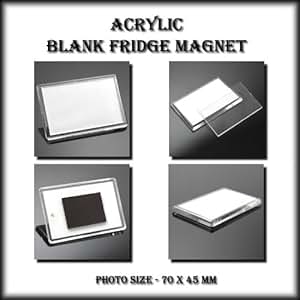 20 X ACRYLIC PLASTIC BLANK FRIDGE MAGNETS 70 x 45 mm INSERT - MAKE YOUR ...