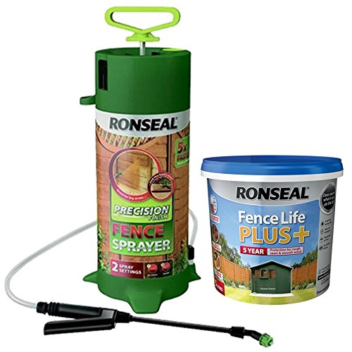 Buy Ronseal 5 Litre Fence Life Plus Forest Green Complete With Hand ...