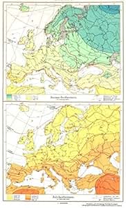EUROPE:Europa;Januar-Isothermen;Juli-Isothermen.January July Isotherms ...