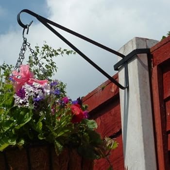 2 x Hanging Basket Brackets for Concrete Posts supports Easy Fill ...