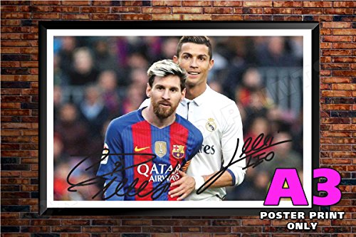 Buy Lionel Messi & Cristiano Ronaldo Signed Autograph Signature A3 ...