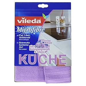 Vileda 2-in-1 Kitchen Cloth, Microfibre, Purple, 19 x 1 x 22 cm: Amazon ...