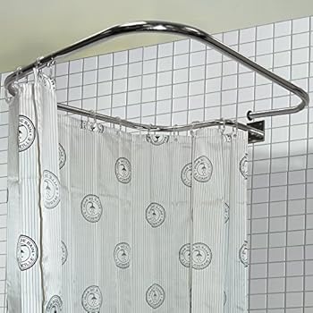 Traditional Oval Shower Curtain Rail 1100mm x 730mm Chrome Side Wall ...