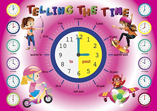 Telling The Time Poster Educational Wall Chart Kids Poster Classroom ...
