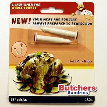 4 x Single Pop-Up Easy Meat Timers Thermometer For Turkey, Poultry etc ...