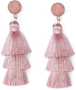 Buy MODA ACCESSORIES Women's/Girls Fabric Base Metal Earrings, (Pink ...