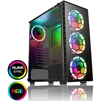 Sahara P35 RGB tempered glasses gaming ATX case with 4 x Turbo Pirate ...