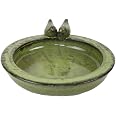 Esschert Design FB489, Green Bird Bath Ceramic Round, 10.9 cm*32.9 cm ...