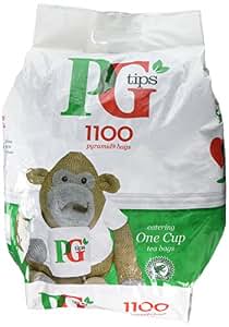 PG Tips One Cup Pyramid Tea Bags (Pack of 1, Total 1100 Tea Bags ...