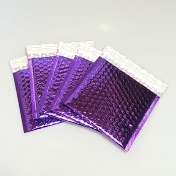 10 Purple Metallic Bubble Wrap Lined Padded Mailing Gift Envelope / Bag ...