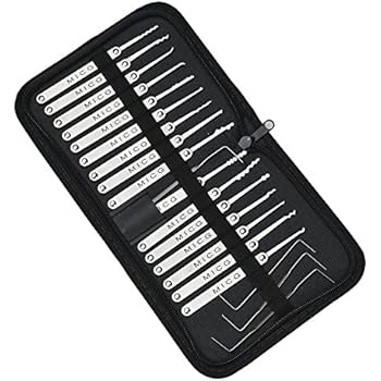 Loboo Idea 3 Piece Tubular Lock Pick Set，7 Pins Adjustable Tubular Lock ...