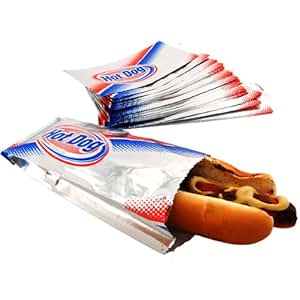 Hot Dog Foil Wrapper Bags: Pack of 100: Amazon.co.uk: Kitchen & Home
