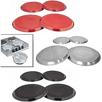 4pc STAINLESS STEEL GAS ELECTRIC COOKER OVEN HOB BURNER COVERS RINGS ...