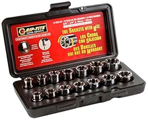 14 piece Grip-Tite rounded bolt removal socket set 3/8" drive metric ...