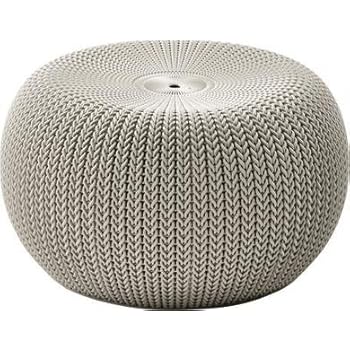 Keter Knit Indoor/Outdoor Large Ottoman Poof Pod Seat Bench - Misty ...