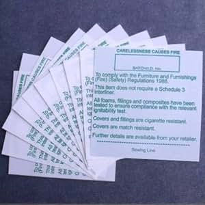 10. Upholstery / Furniture Sew On Fire Labels: Amazon.co.uk: Kitchen & Home