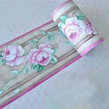 LoveFaye Removable Vinyl Wallpaper Border Waterproof Wall Borders Peel ...