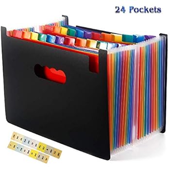 24 Pockets Expanding File Organiser Folder A4 Documents Paper Foolscap ...