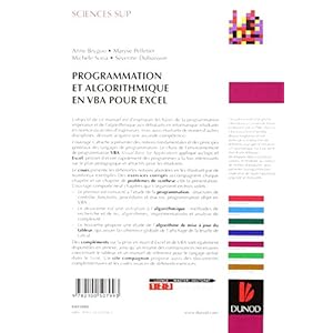 Programmation et algorithmique en VBA pour Excel - Livre+compléments en ligne Livres En Pdf ...