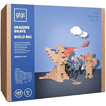 GIGI Bloks Giant Interlocking Cardboard Building Blocks (100 Blocks ...