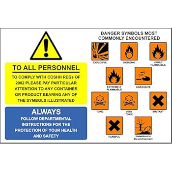 Warning signs - COSHH symbols - Self adhesive vinyl 200mm x 300mm ...