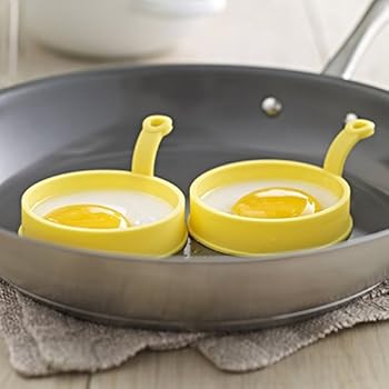 Lakeland Silicone Perfect Fried Egg Round Cooking Rings & Handles x 2 ...