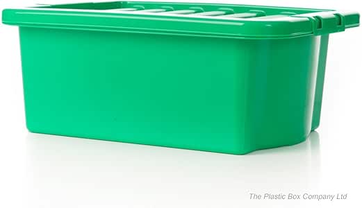 16 Litre Shallow Plastic Storage Boxes with Lids (Pack of 5) 42.5 x 32. ...