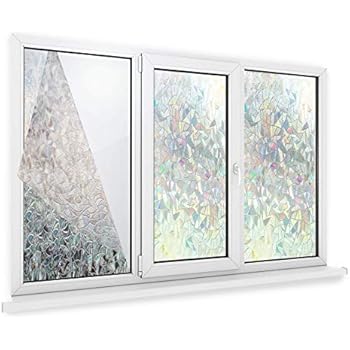 Decorative Window Film Holographic Prismatic Etched Glass Effect Fill ...