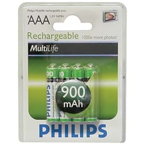 Philips Multi Life NiMH Akku AAA Micro 900 mAh 4er Pack: Amazon.de ...