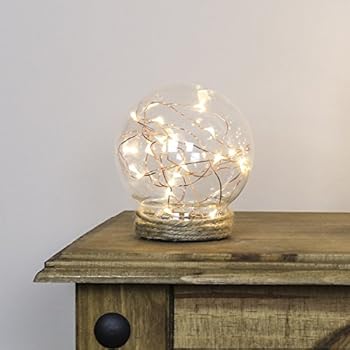 Set of 3 Battery Operated Crackled Glass Warm White LED Fairy Light ...