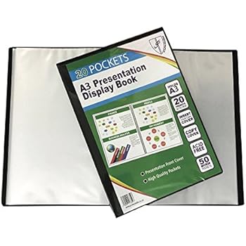 Tiger A3 black display book 40 pocket presentation folio: Amazon.co.uk ...