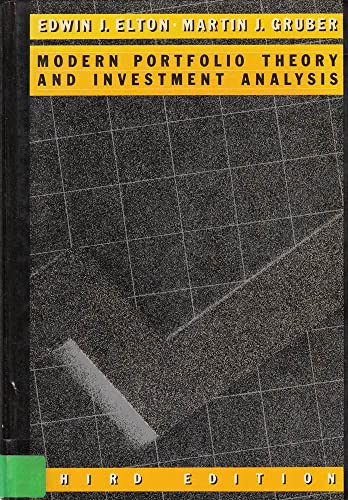 Modern Portfolio Theory and Investment Analysis: Amazon.co.uk: Elton ...