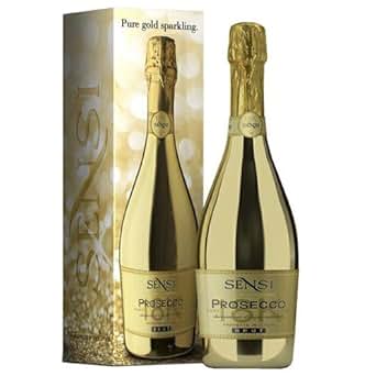Prosecco Brut Treviso DOC 18K Gold Sensi - Bottiglia Dorata: Amazon.it ...