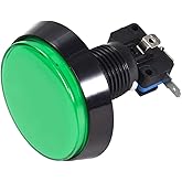 sourcing map Game Push Button 98mm Round 12V LED Illuminated Push Button Switch with Micro ...