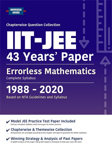 Buy Universal Books Errorless Mathematics IIT JEE 43 Years' Past Papers ...
