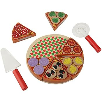 HJDQ Finta Play Pizza Set - Pizza Party Gioco di Legno Cibo simulato ...