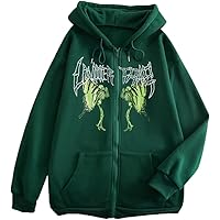 Minetom Damen Kapuzenpullover Spinne Print Zip Up Hoodie Langarm Oversized Lose Sweatshirt ...